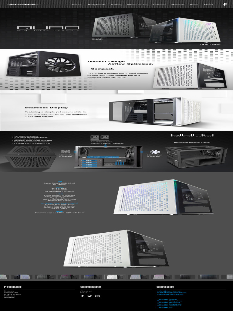 Quad Cube Tecware Mini Tower Gaming Cube | PDF | Computer Architecture | Manufactured Goods