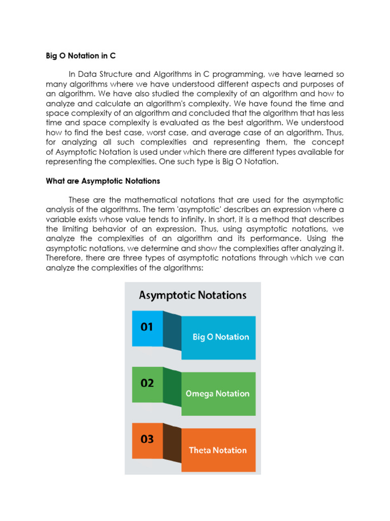 Big O Notation in C | PDF | Time Complexity | Mathematical Analysis