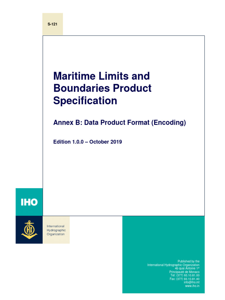 S-121 Annex B - Encoding - 1.0.0 | PDF | Metadata | Territorial Waters