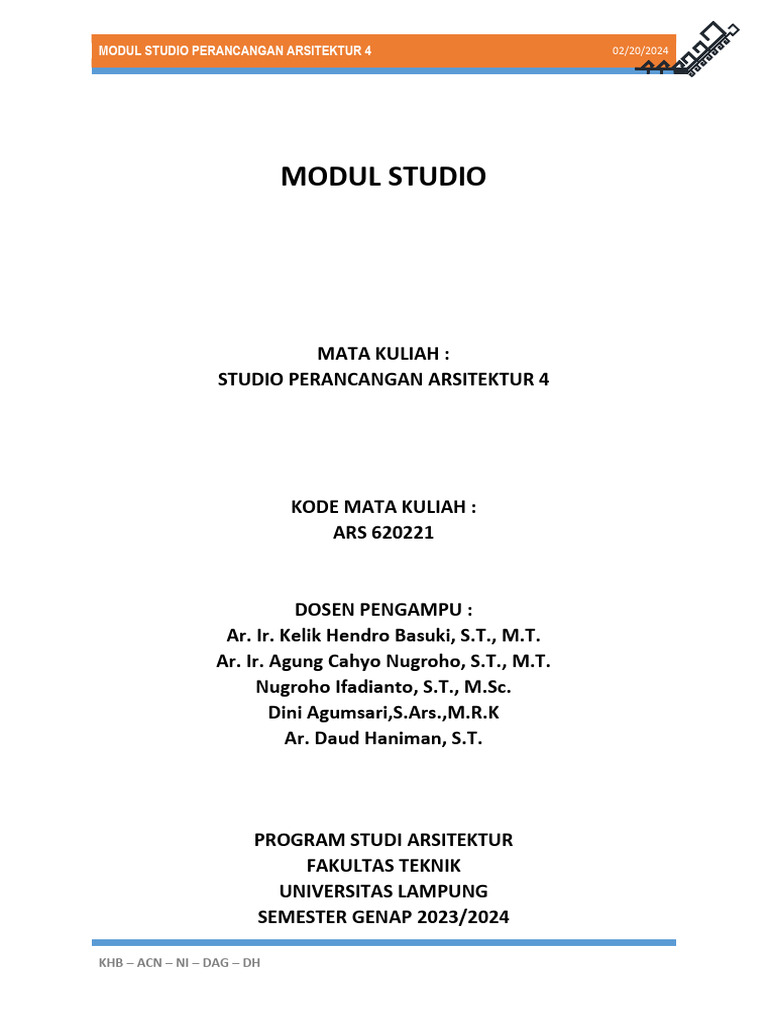 Modul Studio Arsitektur 4 Universitas Lampung | PDF | Komputer