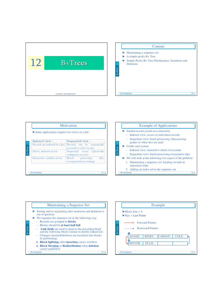 Lecture12 6 Slides Per Page | PDF | Database Index | Algorithms And Data Structures