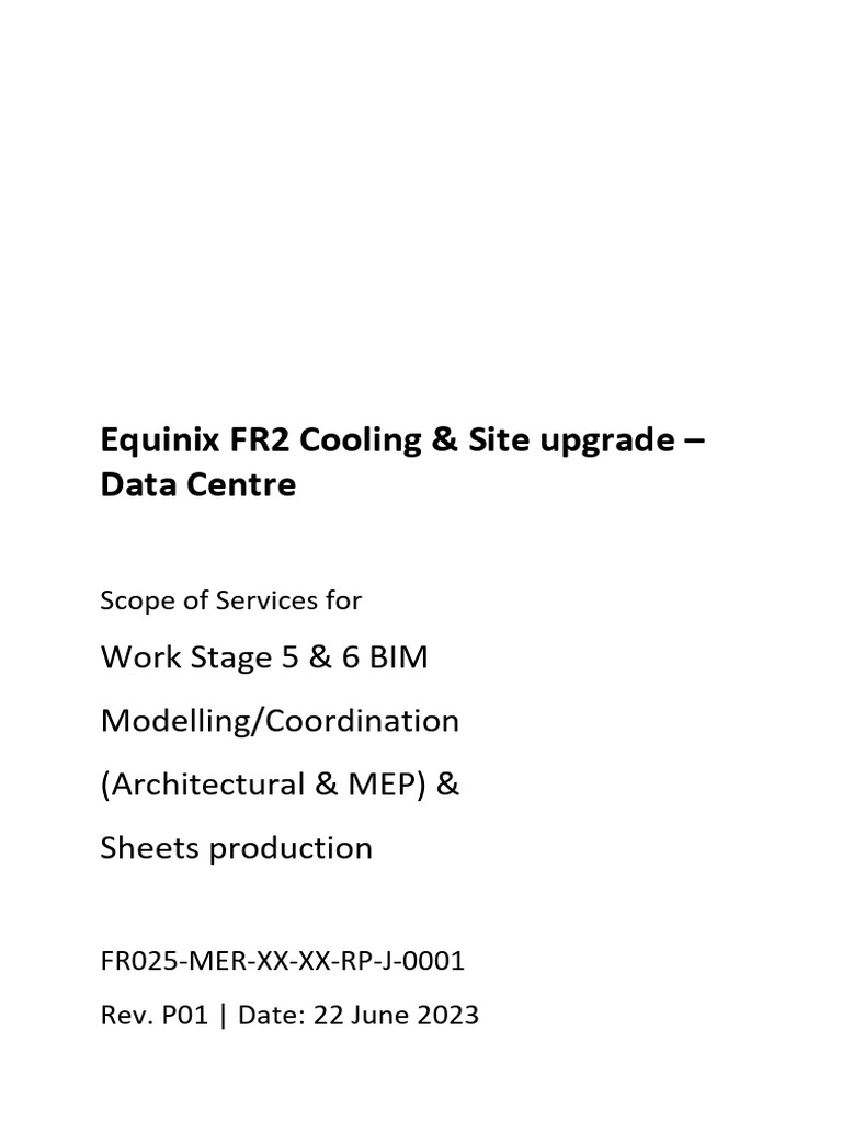 Equinix FR2 Data Centre Upgrade Scope | PDF | Building Information Modeling | Civil Engineering