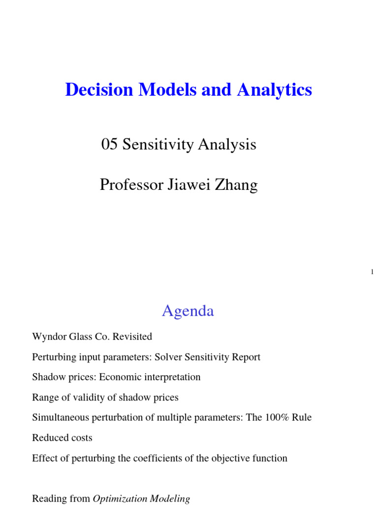 05 Sensitivity Analysis | PDF
