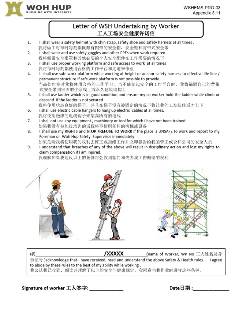 Worker Undertaking Letter | PDF