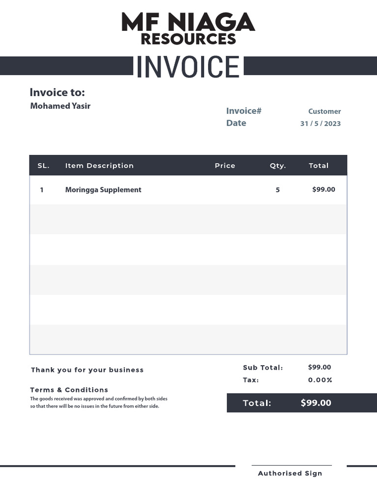 MF Niaga Invoice | PDF