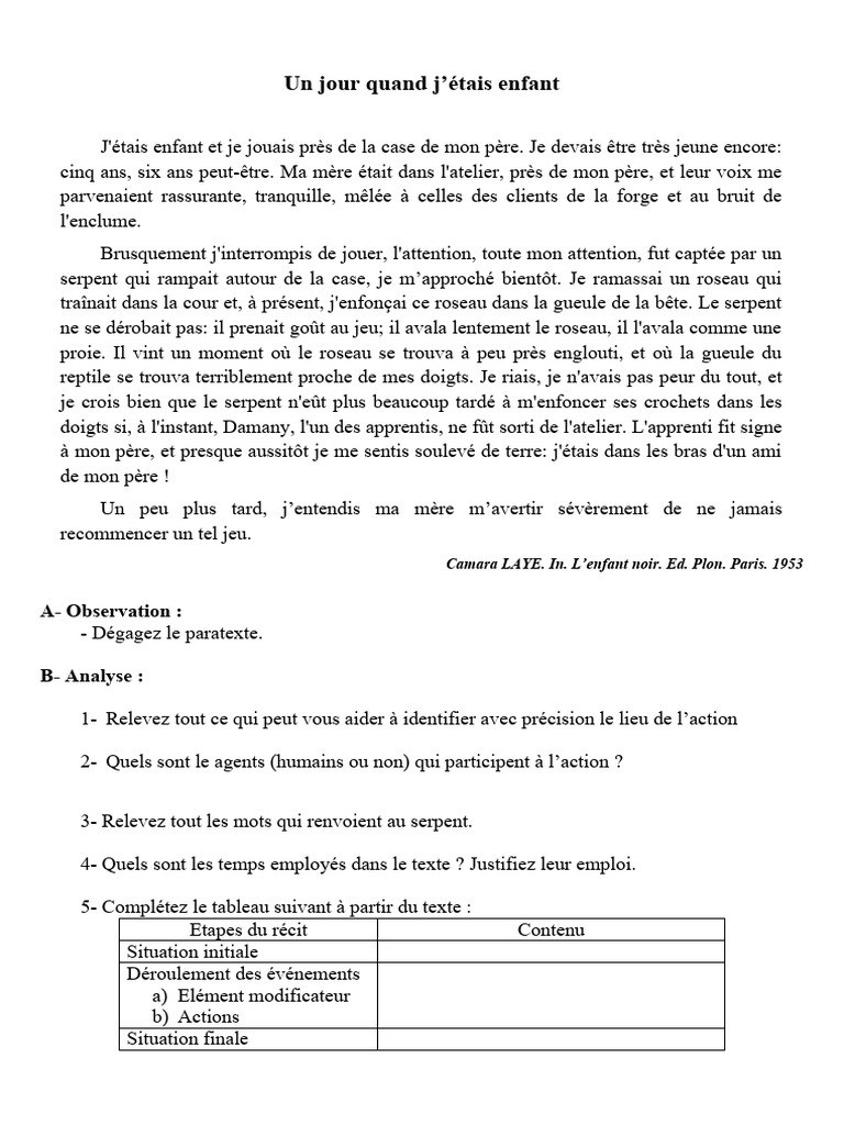 Souvenirs d'enfance et serpent | PDF | Fiction générale
