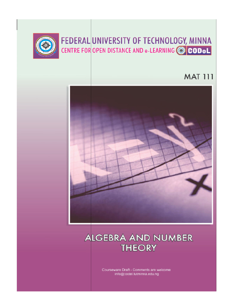 MAT 111: Algebra & Number Theory Guide | PDF | Set (Mathematics ...
