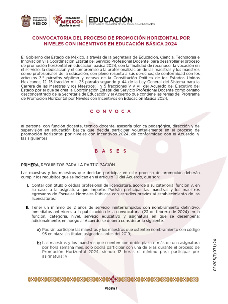 Convo Final Horizontal | PDF | Educación de la primera infancia | Maestros