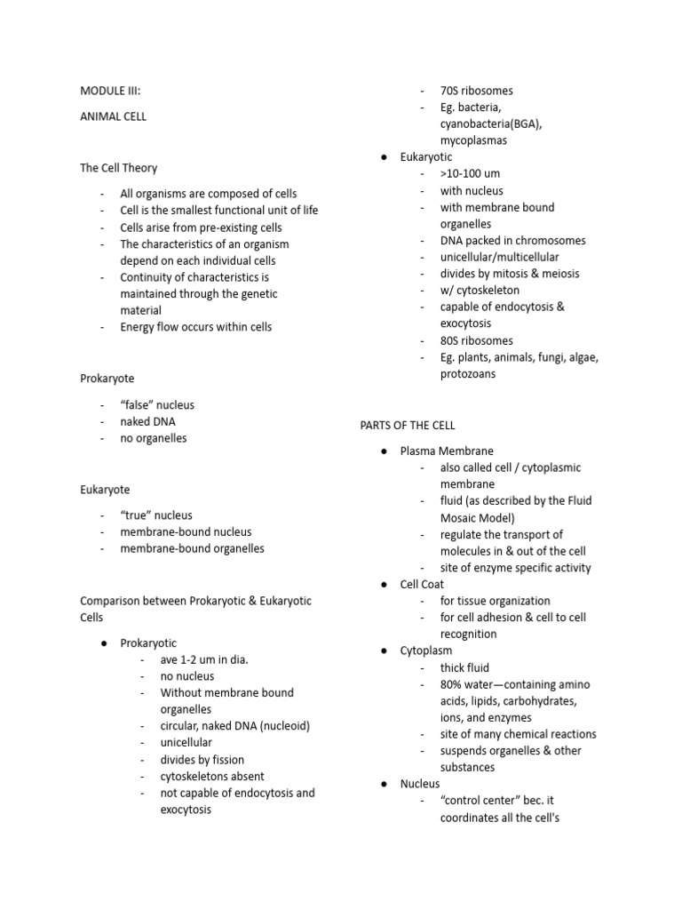 Zoology Lec Module 3 | PDF | Cell (Biology) | Mitosis