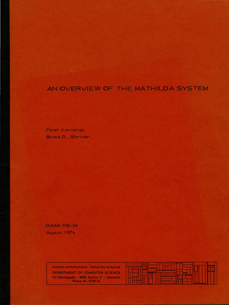 PB-34 An Overview of The MATHILDA System Aug74 | PDF | Bit | 64 Bit Computing