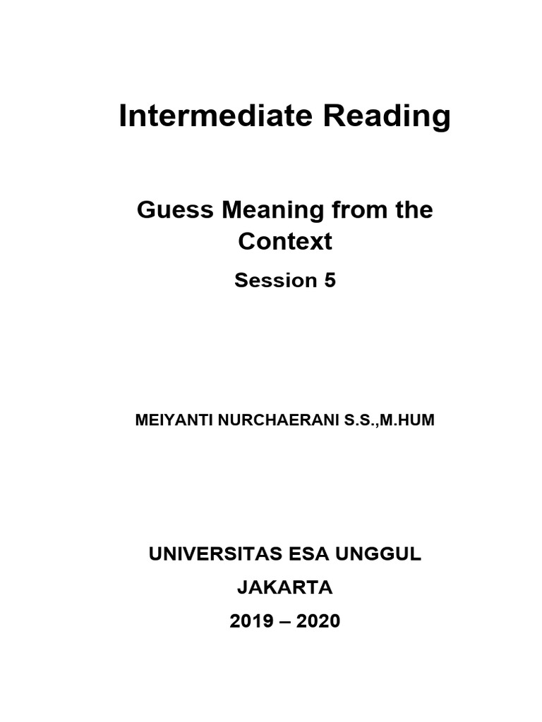 Guess Meaning Theory S6 | PDF | Verb | Word