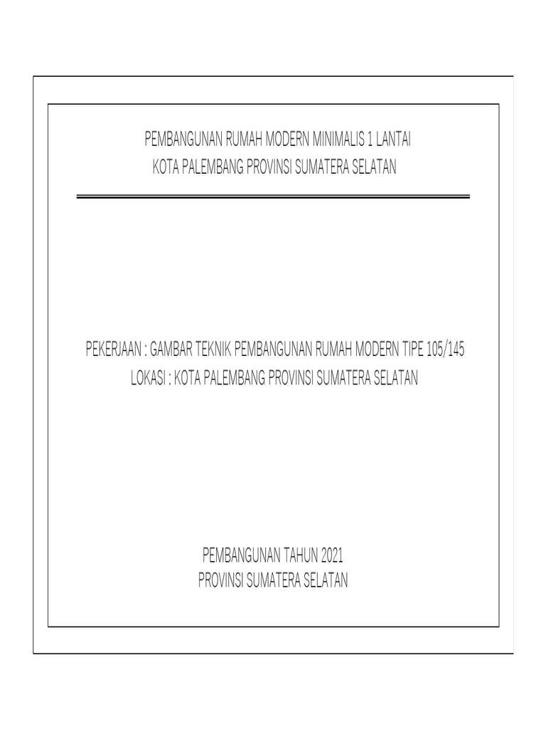 PDF Gambar Teknik Rumah Modern Type 105 | PDF