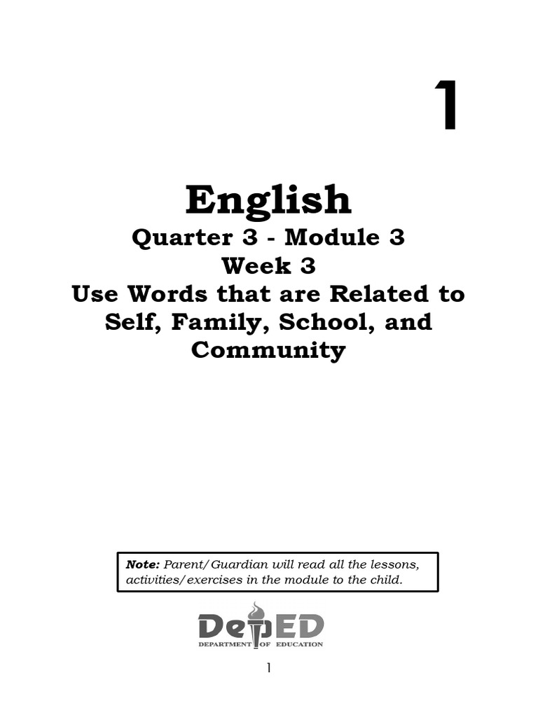 Q3english1 - Module-3 | PDF | Single Parent | Classroom