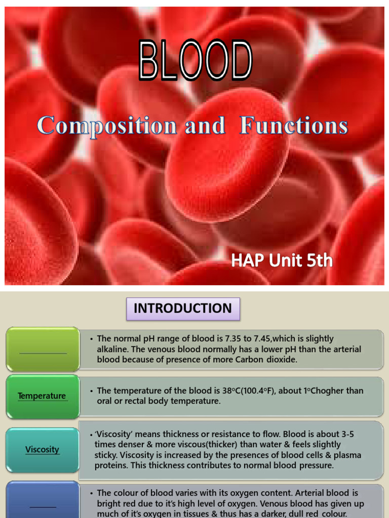 Blood-Composition & Functions | PDF | White Blood Cell | Blood