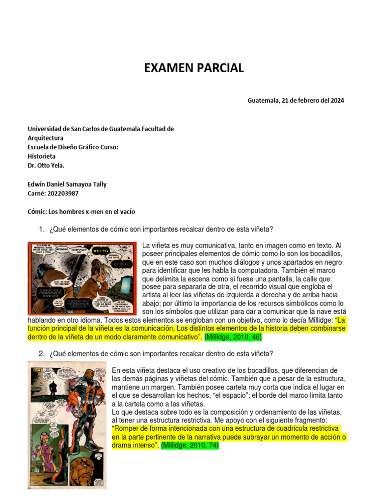 Edwin Daniel Samayoa Tally - 202203987 - Parcial Historieta | PDF ...
