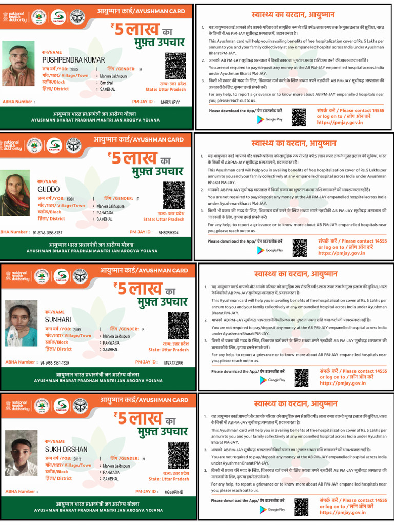 Ayushman Sheet 1 | PDF