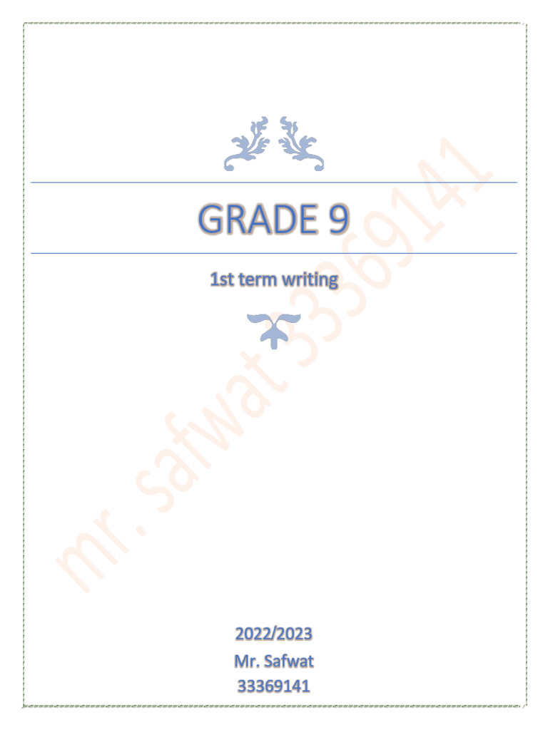 Grade 9 Writing | PDF | Doha