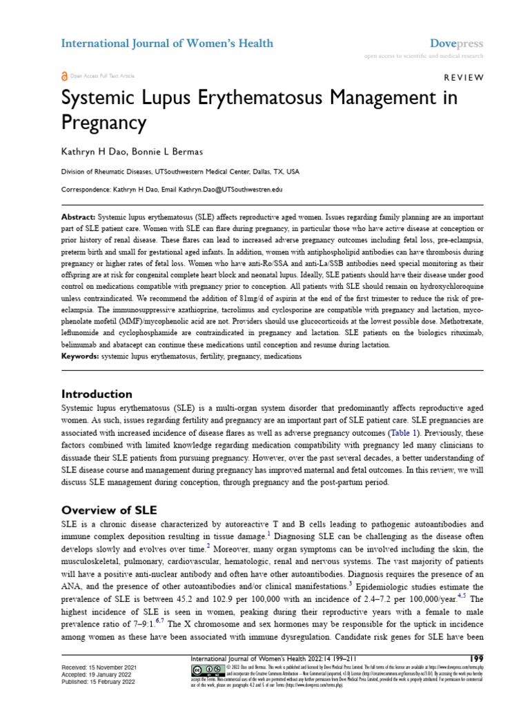SLE Management During Pregnancy | PDF | Pregnancy | Women's Health