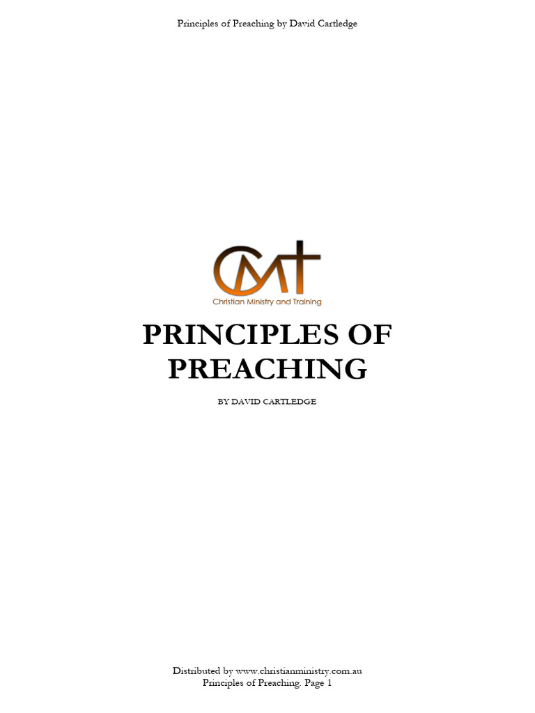 Principles of Preaching DC Notes | PDF | Sermon | Jesus