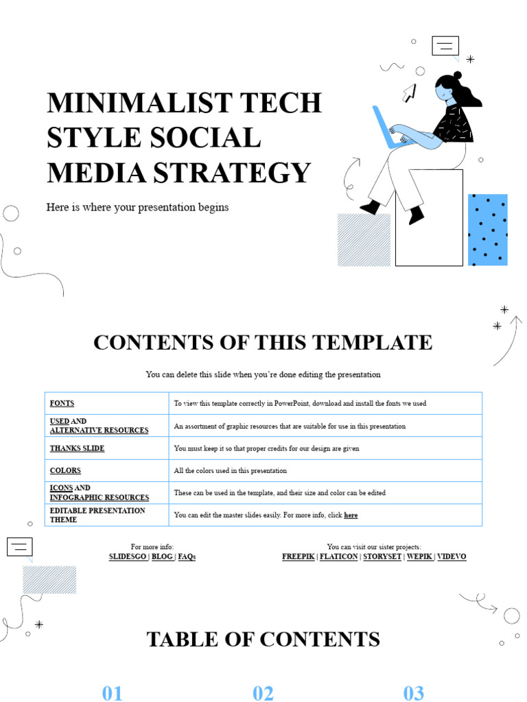 Minimalist Tech Style Social Media Strategy by Slidesgo | PDF ...