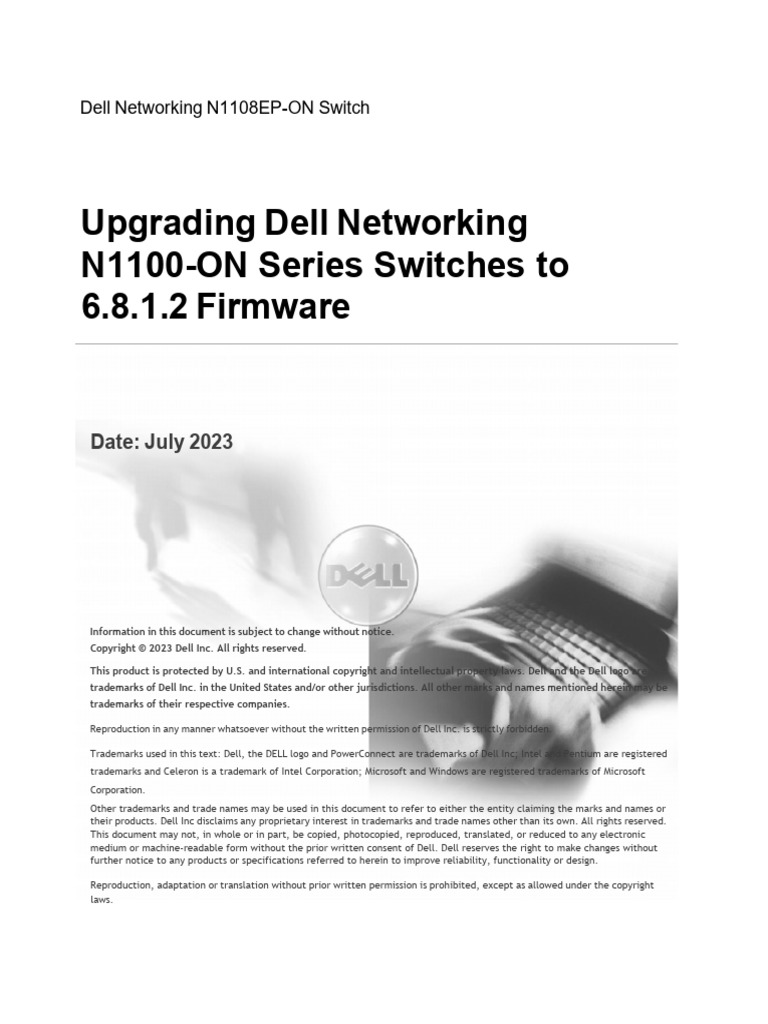 Upgrading Dell Networking N1100-ON Series Switches To Version 6.8.1.2 | PDF | Booting | Network ...