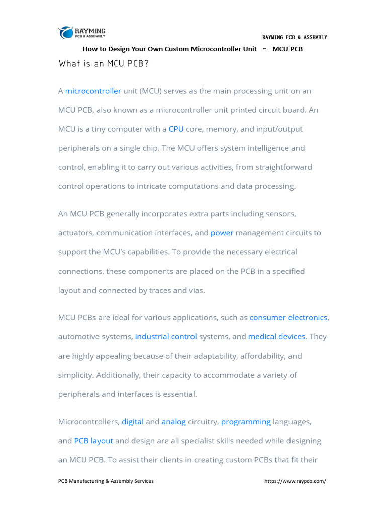 How to Design Your Own Custom Microcontroller Unit – MCU PCB | PDF | Microcontroller | Printed ...