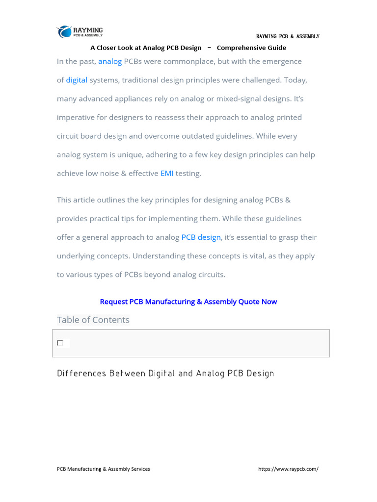 A Closer Look at Analog PCB Design - Comprehensive Guide | PDF ...