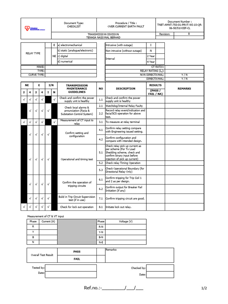 5051 - Lampiran 06 - Borang Ujian OCEF - CB 10 LOT1A | PDF | Relay ...