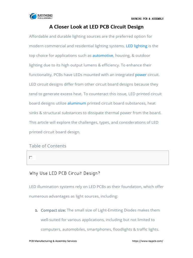A Closer Look at LED PCB Circuit Design | PDF | Printed Circuit Board ...