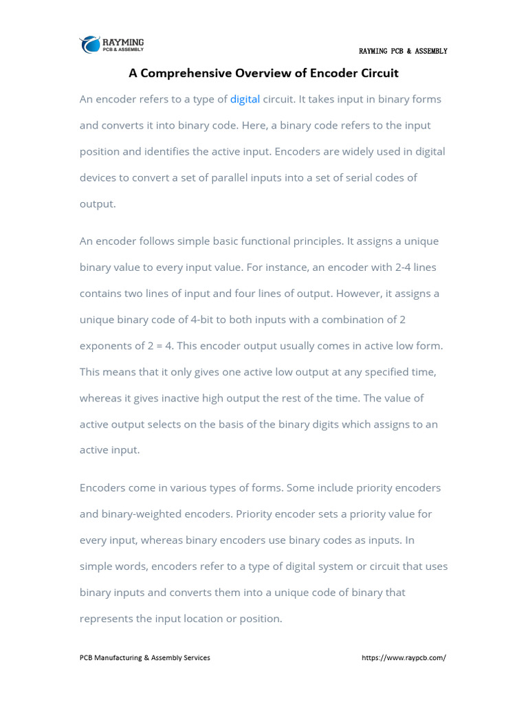 A Comprehensive Overview of Encoder Circuit | PDF | Electronic Circuits ...