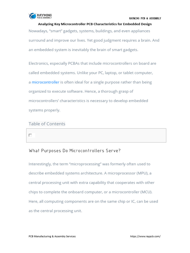 Analyzing Key Microcontroller PCB Characteristics For Embedded Design ...