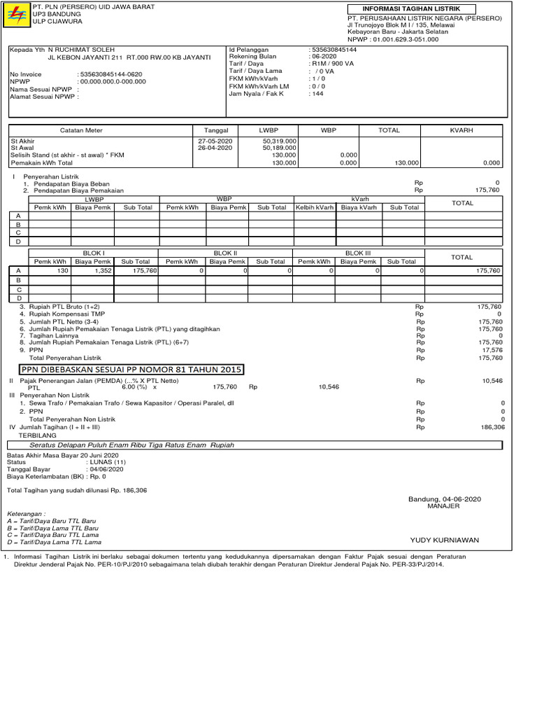 Seratus Delapan Puluh Enam Ribu Tiga Ratus Enam Rupiah | PDF