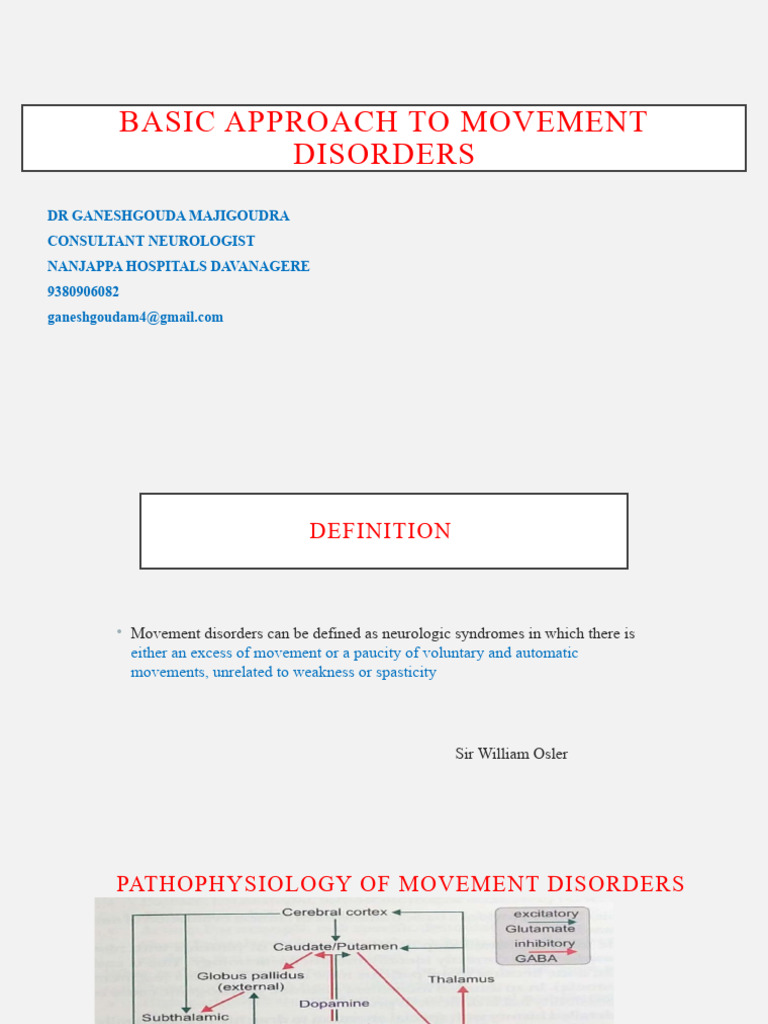 Basics of Movement Disorders | PDF | Dystonia | Anatomical Terms Of Motion