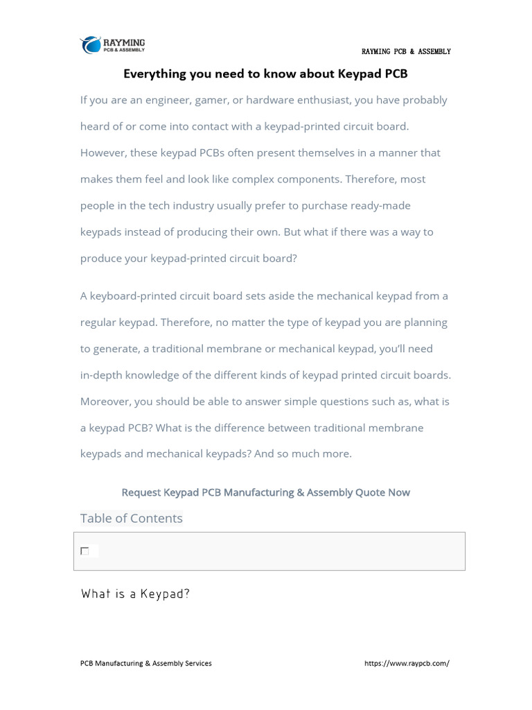 Everything You Need To Know About Keypad Pcb Pdf Printed Circuit