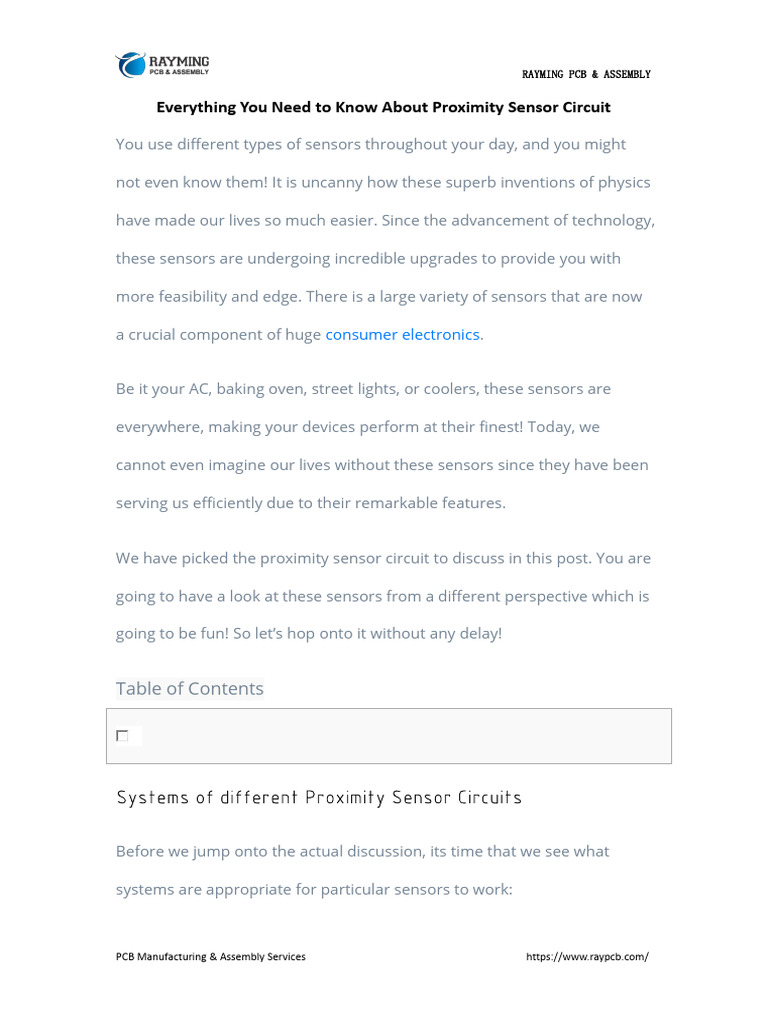 Everything You Need To Know About Proximity Sensor Circuit | PDF ...