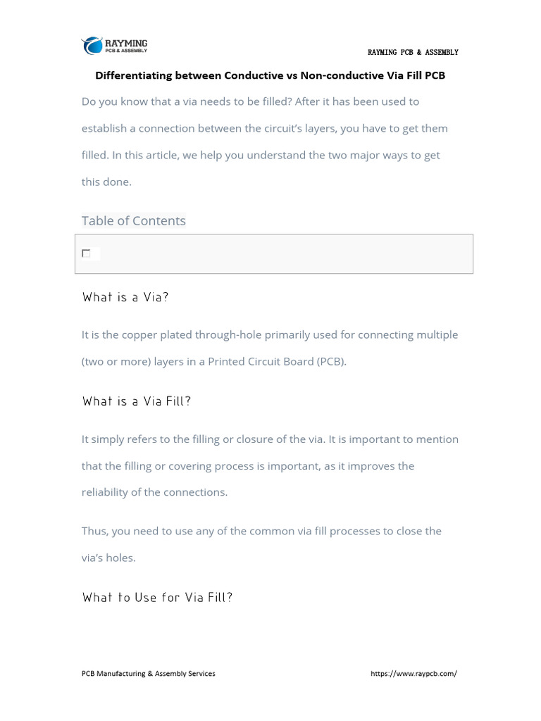 Differentiating Between Conductive vs Non-conductive via Fill PCB | PDF ...
