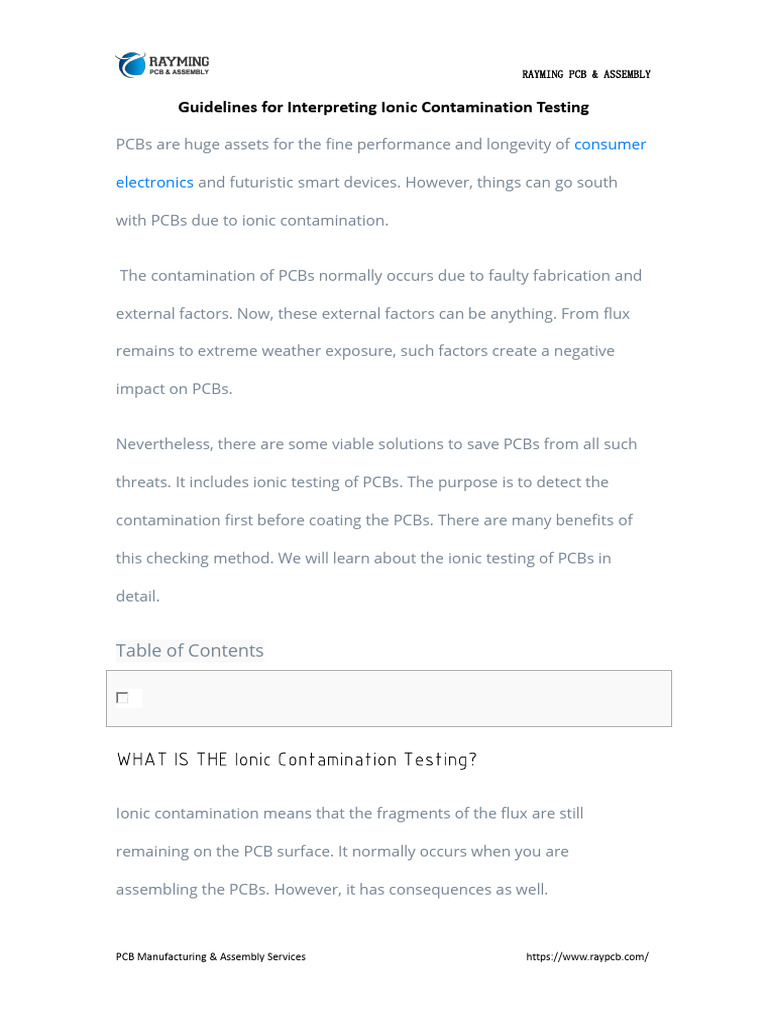 Guidelines For Interpreting Ionic Contamination Testing | PDF | Science ...