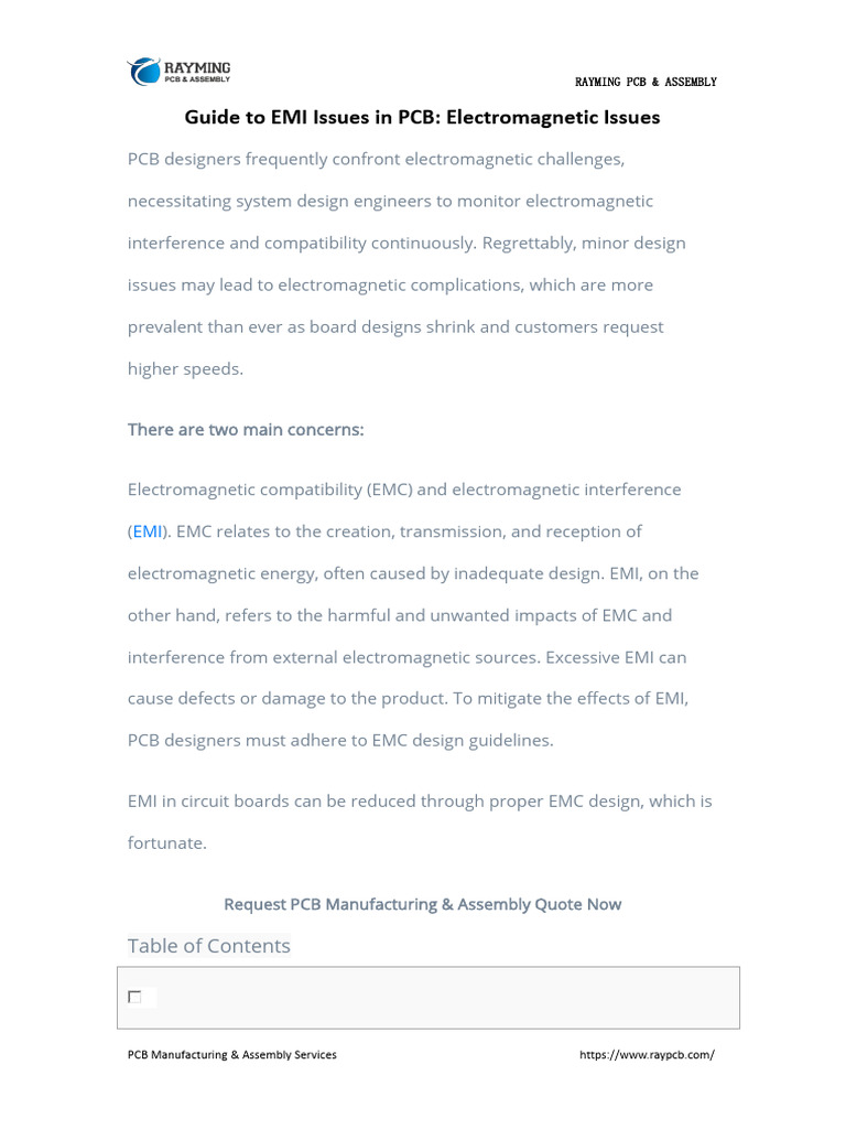 Guide To EMI Issues in PCB Electromagnetic Issues | PDF ...