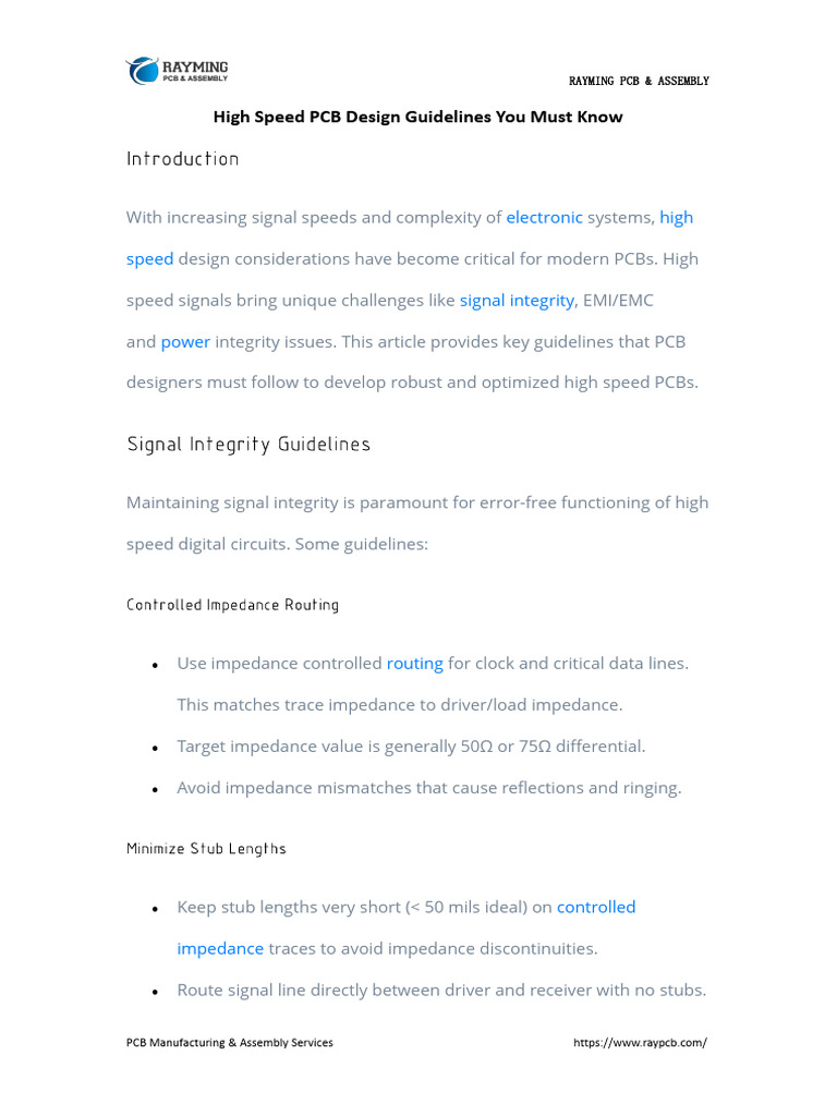 High-Speed PCB Design Guidelines | PDF | Printed Circuit Board ...