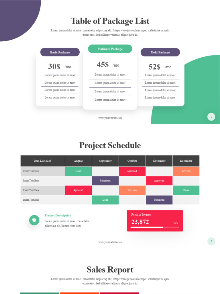 Data Table PowerPoint Template | PDF