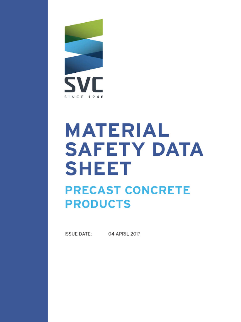 MSDS Precast Concrete Products | PDF | Bronchitis | Dangerous Goods