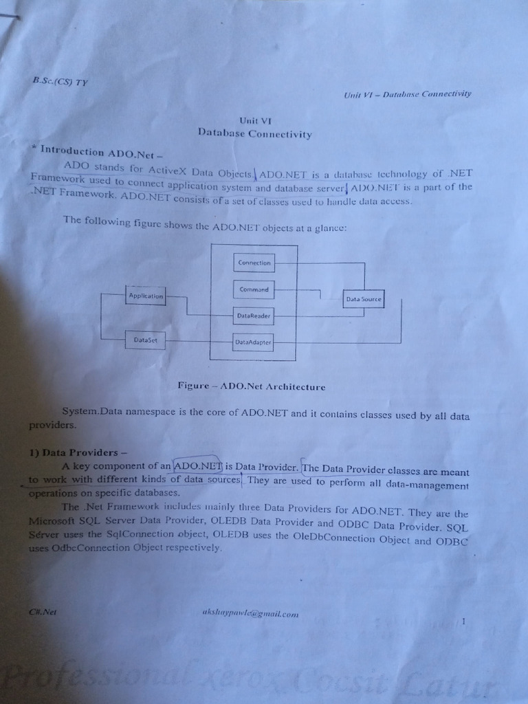 Unit 4 Windows Programming Pdf Active X Data Objects Databases