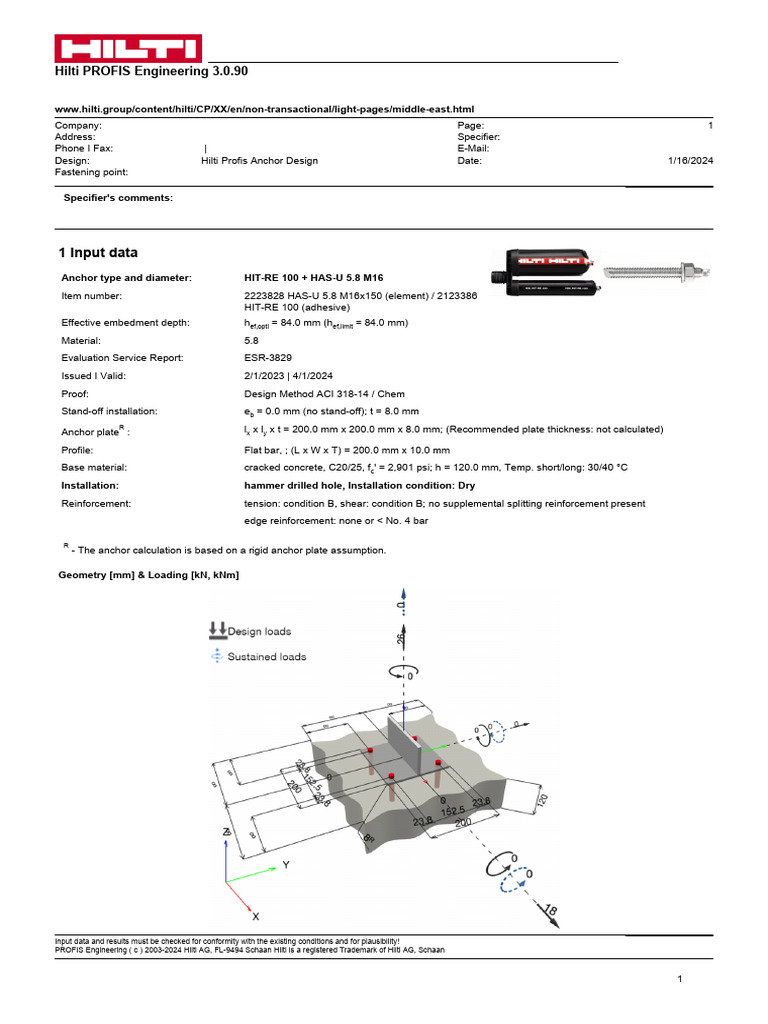 Drafts - Hilti Profis Anchor Design | PDF