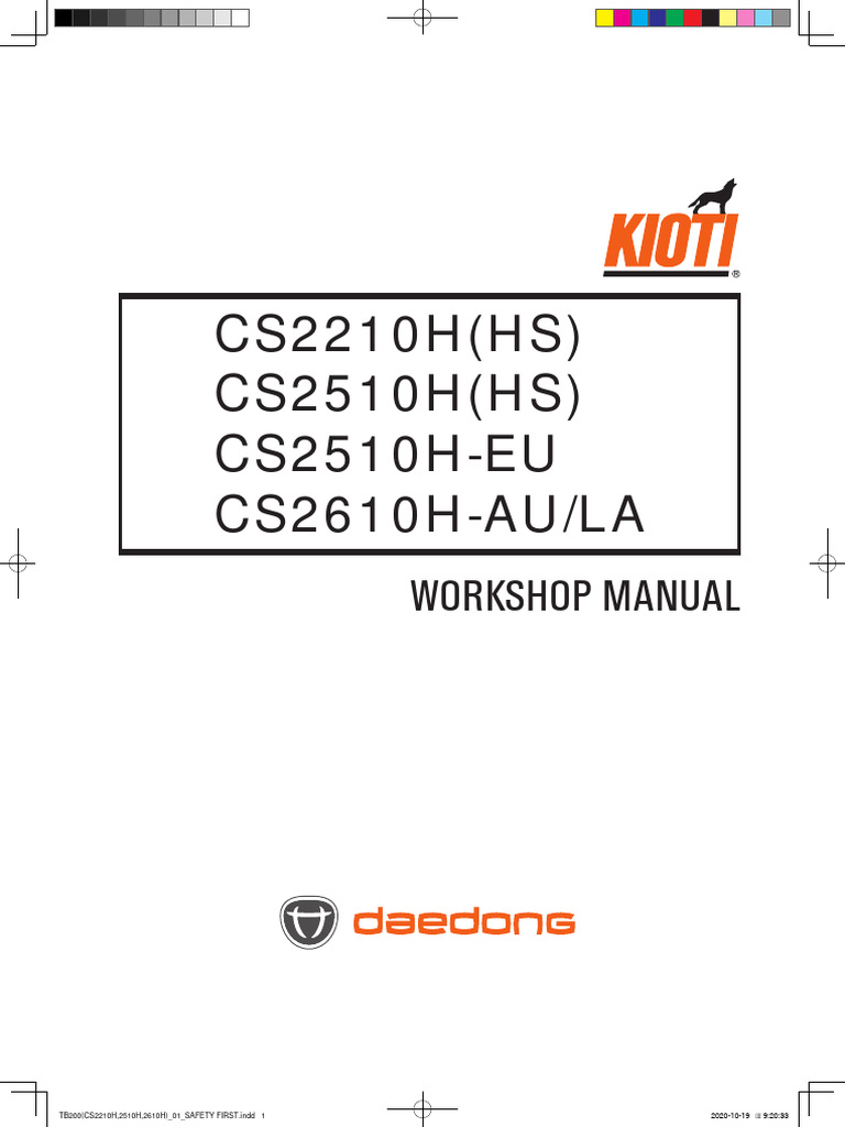 Kioti CS2210H/CS2510H Service Manual | PDF | Tractor | Manual Transmission