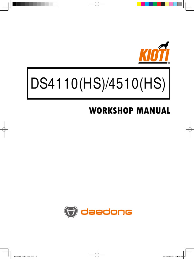 Kioti Daedong DS4110, DS4110HS, DS4510, DS4510HS Tractors Service Manual 2010 | PDF | Tractor ...