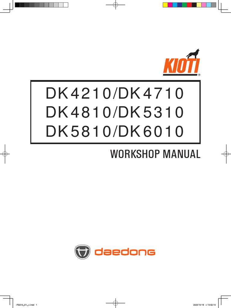 Kioti Daedong DK4210, DK4710, DK4810, DK5310, DK5810, DK6010 Tractors ...
