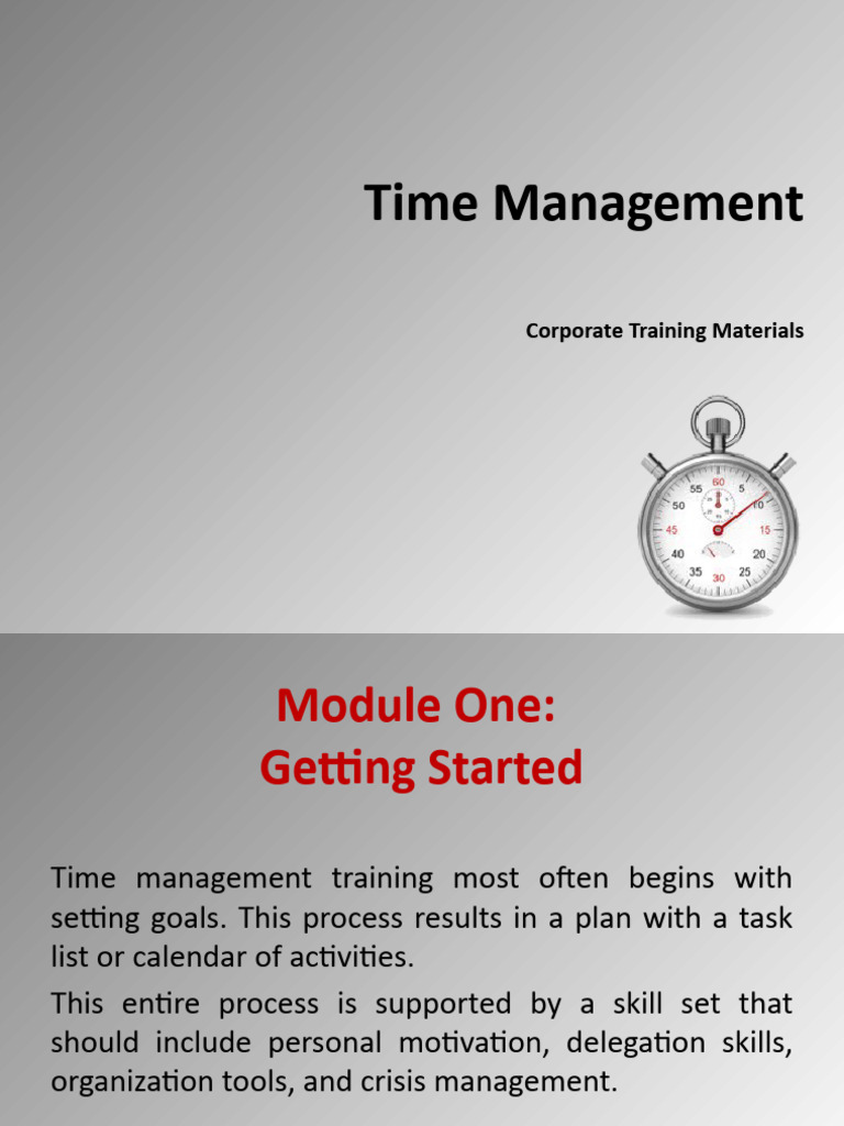 Time Management | PDF | Goal | Time Management