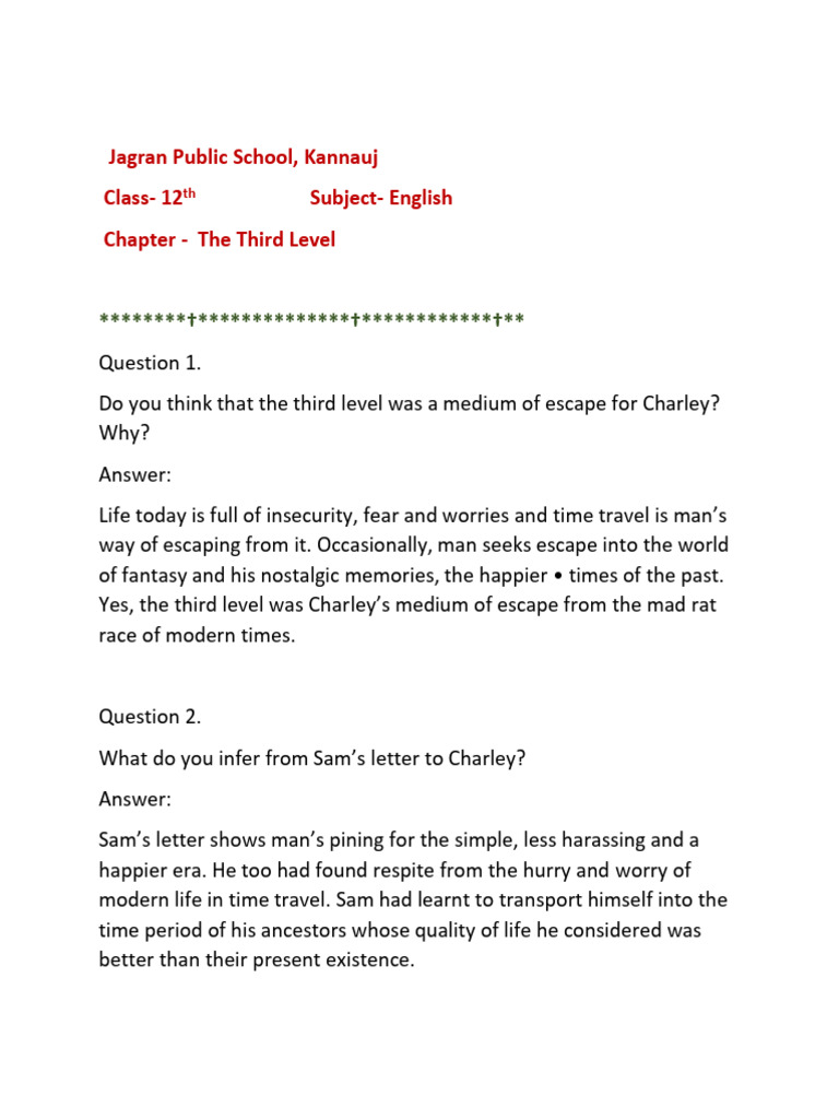 The Third Level | PDF