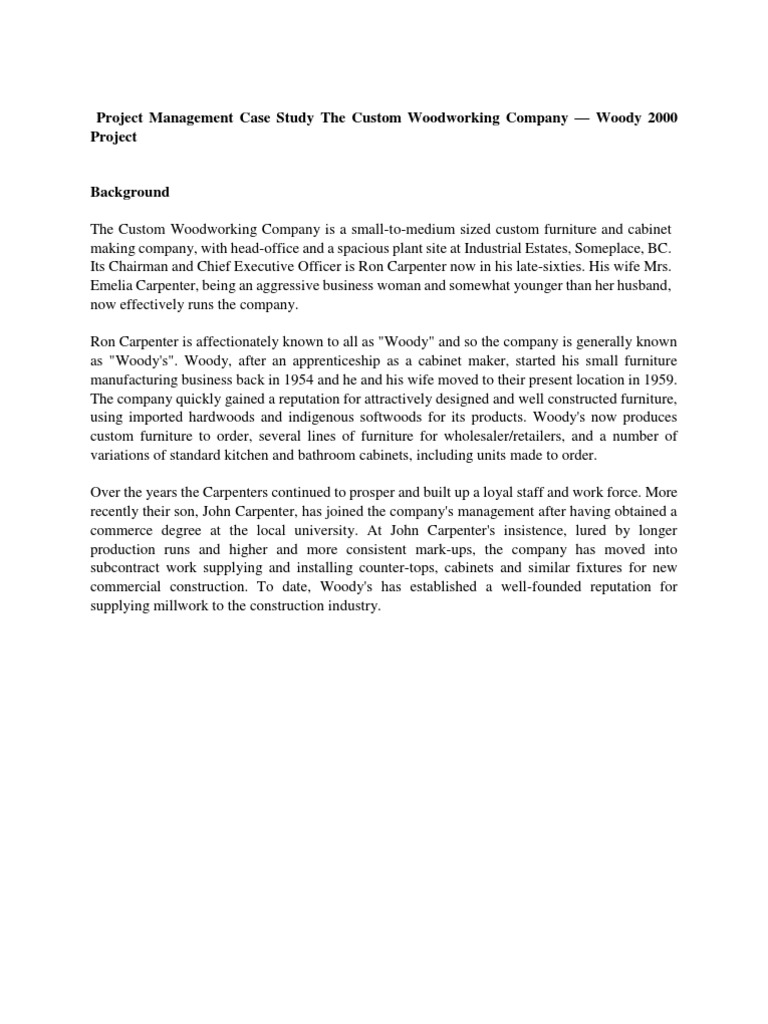 Project Management Case Study | PDF | Project Management | Strategic ...