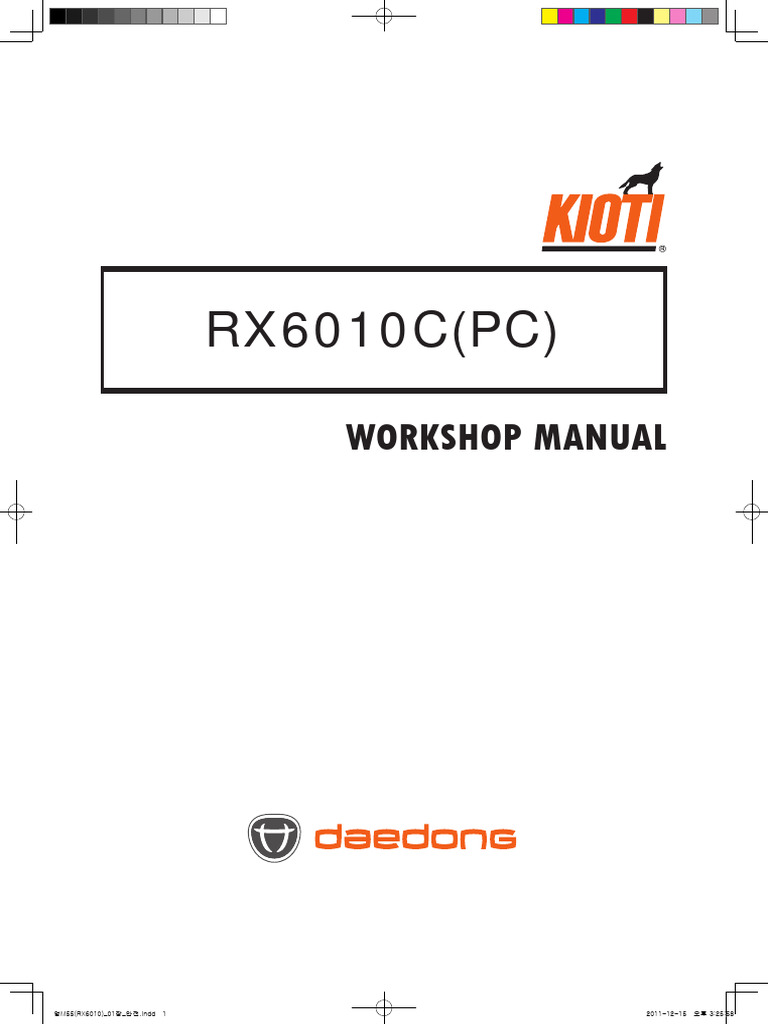 Kioti Daedong RX6010C, RX6010PC Tractors Service Manual 08-2011 | PDF ... Kioti Daedong RX6010C, RX6010PC Tractors Service Manual 08-2011 | PDF ...
